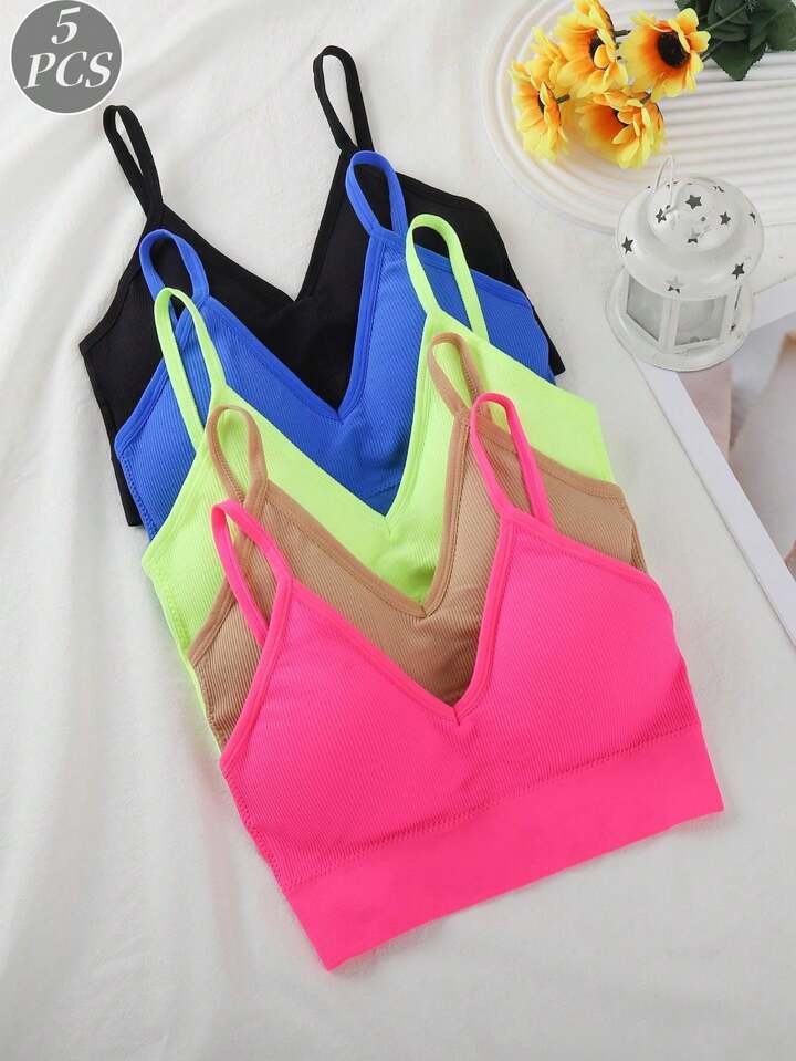 padded multicolor 5pk bralette/bra – Four13 Boutique